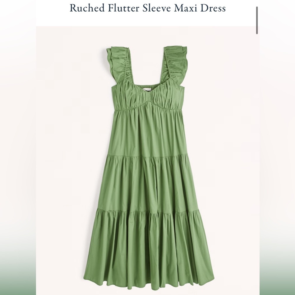 Abercrombie Petite Flutter Sleeve Maxi Dress - Gem